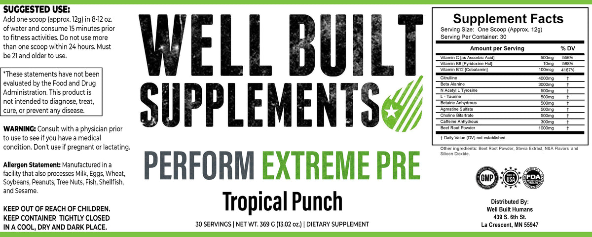 Perform Extreme Pre – Well Built Supplements